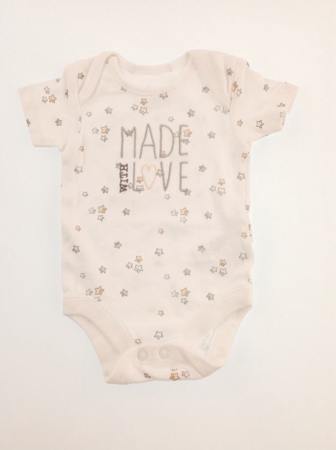 George fehér csillagmintás body | Gyerekruha Klub